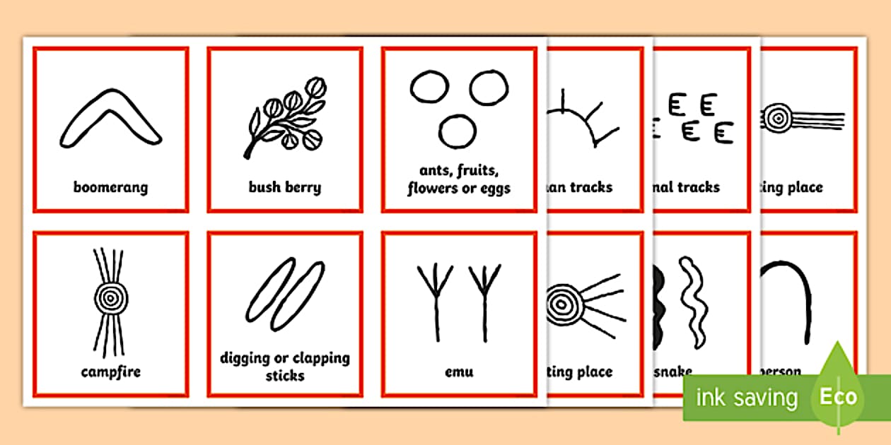 Indigenous Symbols Flashcards | Aboriginal Symbols - Twinkl