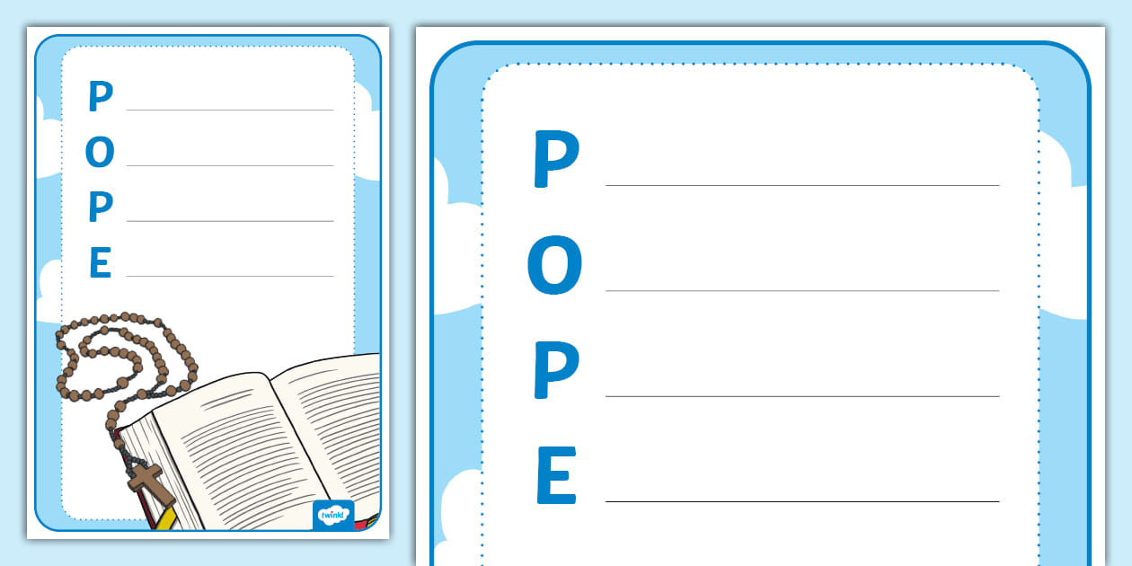 Pope Acrostic Poem Template - Twinkl - KS1 - Twinkl