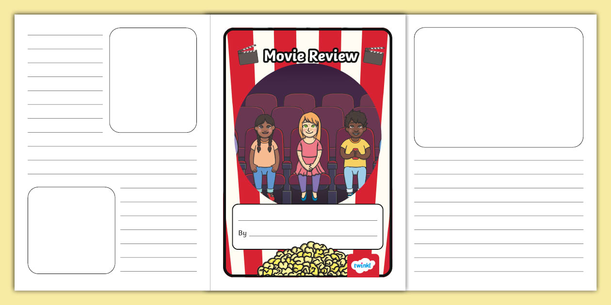 Movie Review Blank Book Template (teacher made) - Twinkl