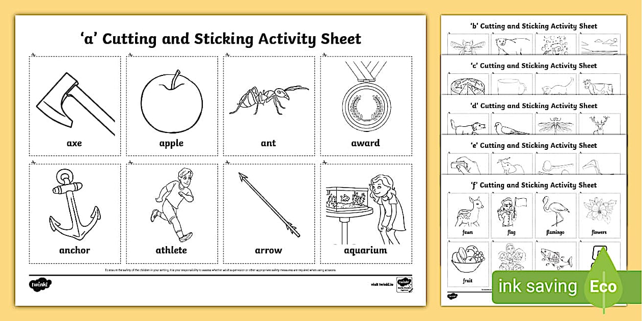 Cutting and Sticking Alphabet Pack (professor feito)