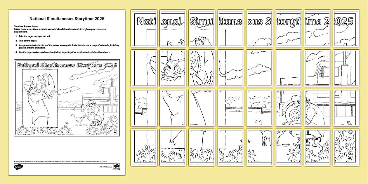 National Simultaneous Storytime 2025 Collaborative Colouring