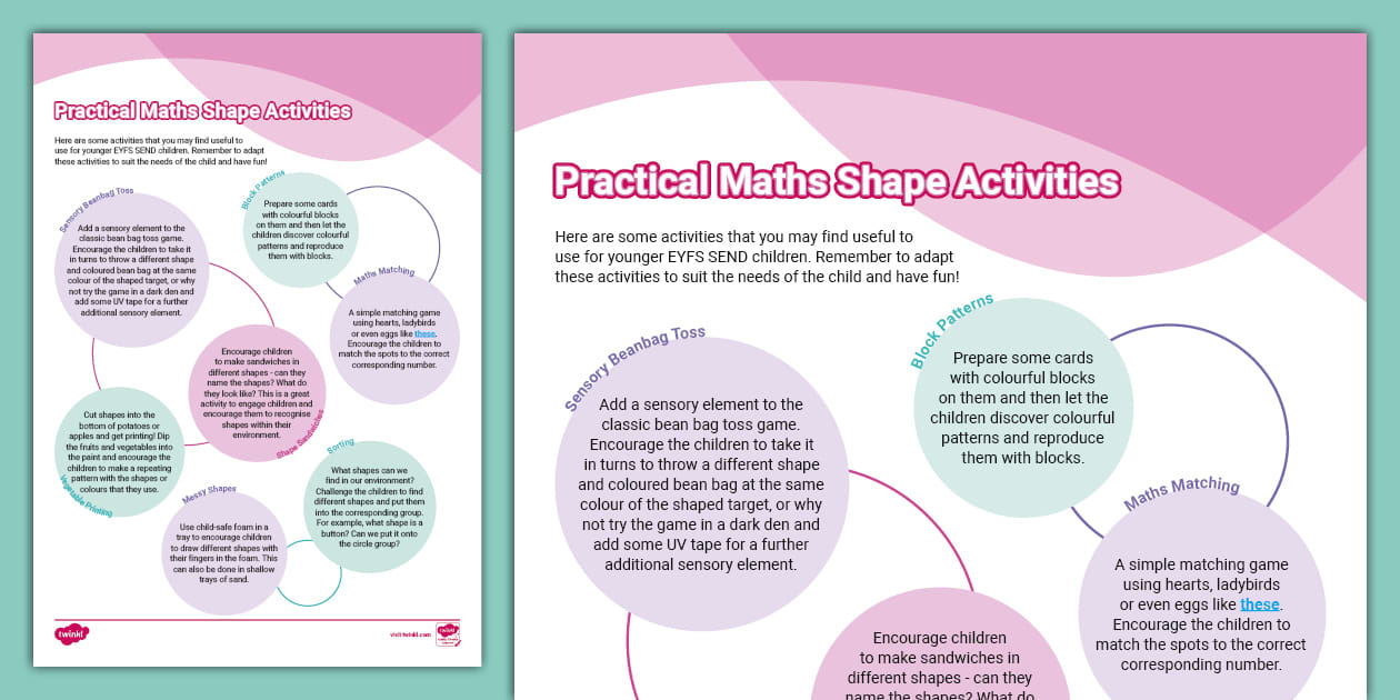 EYFS SEND Practical Shape Maths Activities (teacher made)