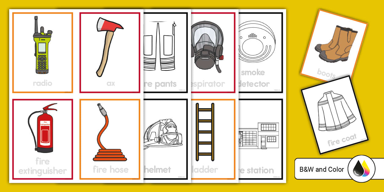 Fire Station Dramatic Play Tracing Word Cards