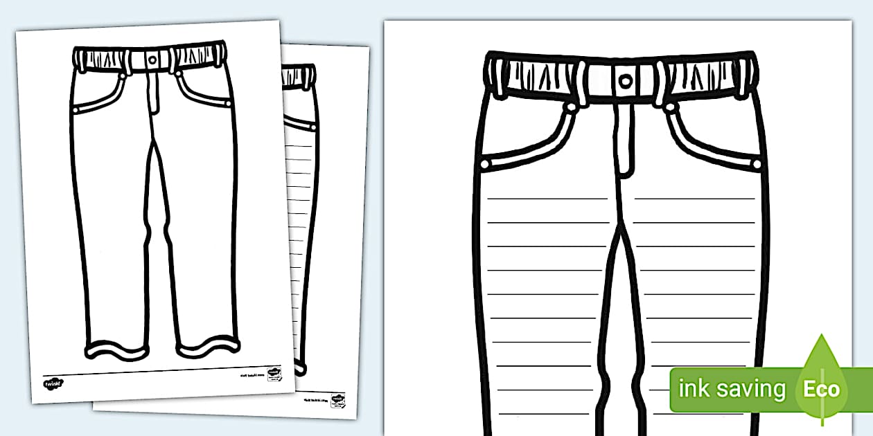 Jeans Writing Template (teacher made) - Twinkl
