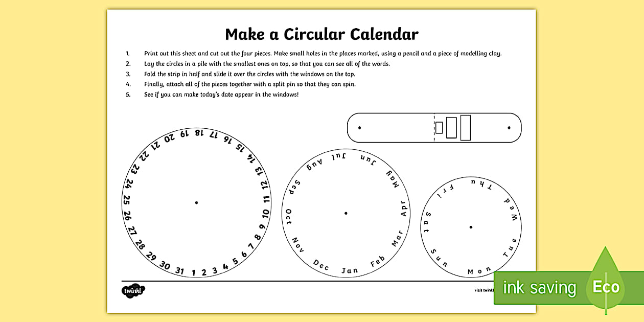 Make a Circular Calendar Activity - Twinkl
