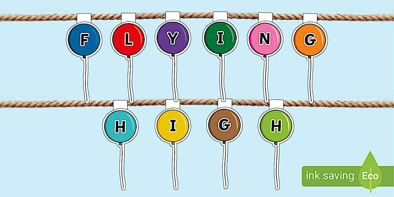 Flying High Balloon Picture Bunting (teacher made) - Twinkl