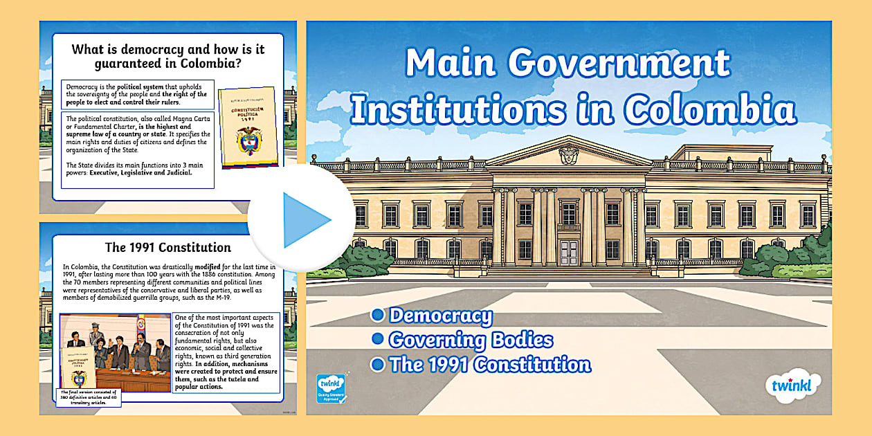PowerPoint: Main Government Institutions in Colombia Twinkl