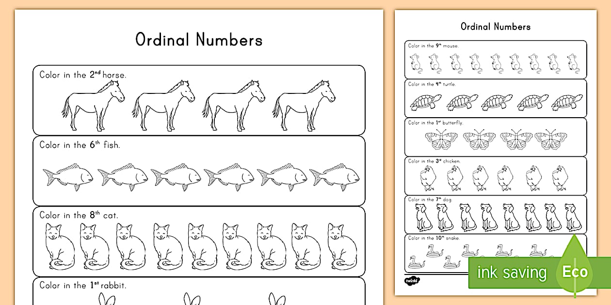 Ordinal Numbers Coloring Activity (teacher made) - Twinkl