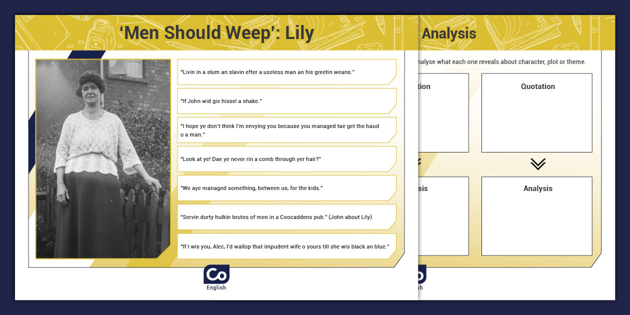 'Men Should Weep' Character Poster: Lily (professor feito)