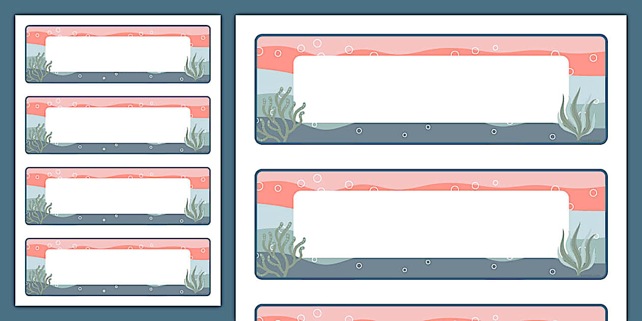 Under the Sea-Themed Tray Labels (teacher made) - Twinkl
