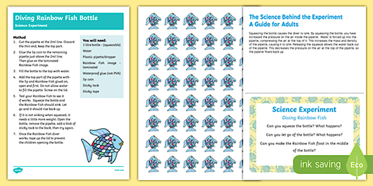 EYFS Diving Fish Science Experiment and Prompt Card Pack