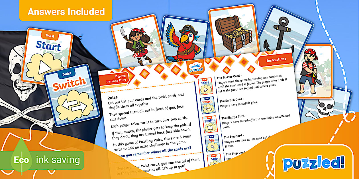 Fun Pirate Pairs Card Game (Teacher-Made) - Twinkl