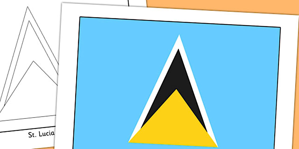 St Lucia Flag Display Poster (teacher made) - Twinkl