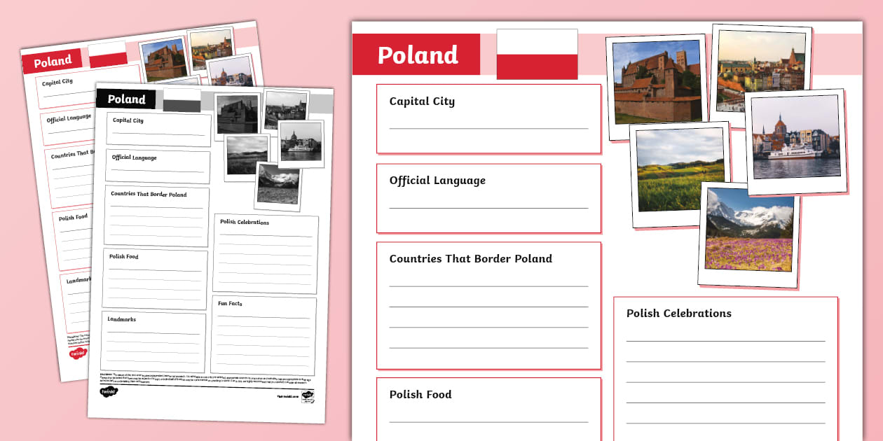 Poland Fact File Template - Twinkl Geography (teacher made)