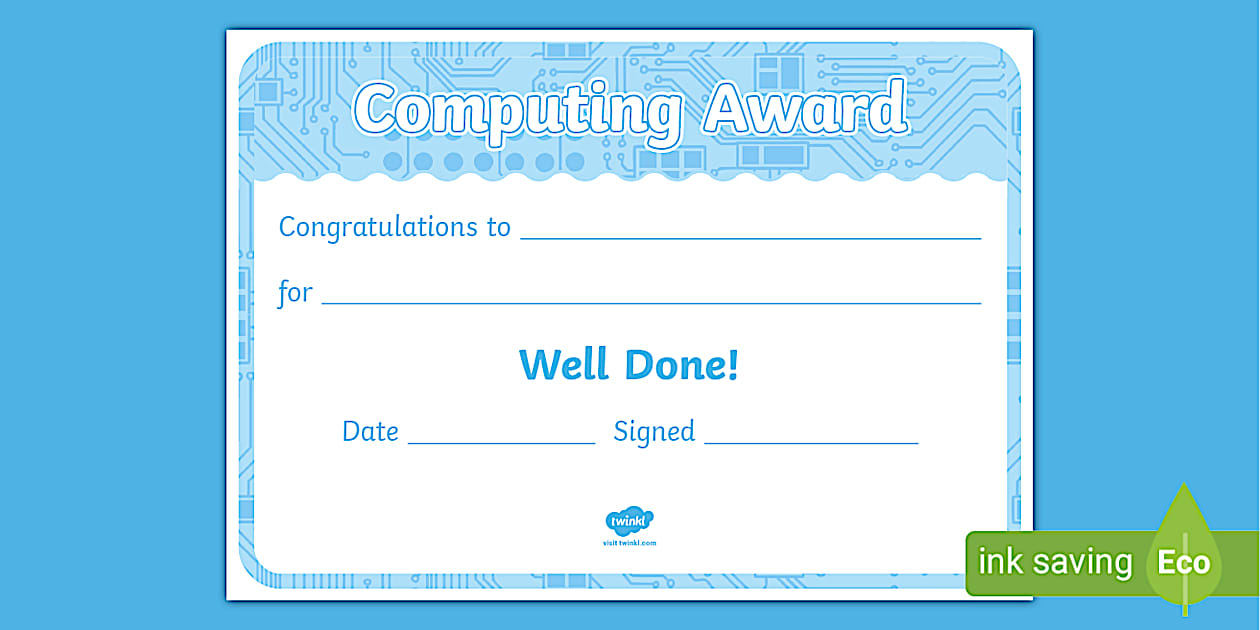 ICT Award Certificate (teacher made) - Twinkl