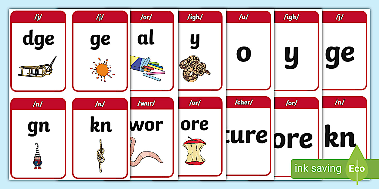 Phase 6 Phonics - Phoneme Flashcards - KS1 Phonics - Twinkl