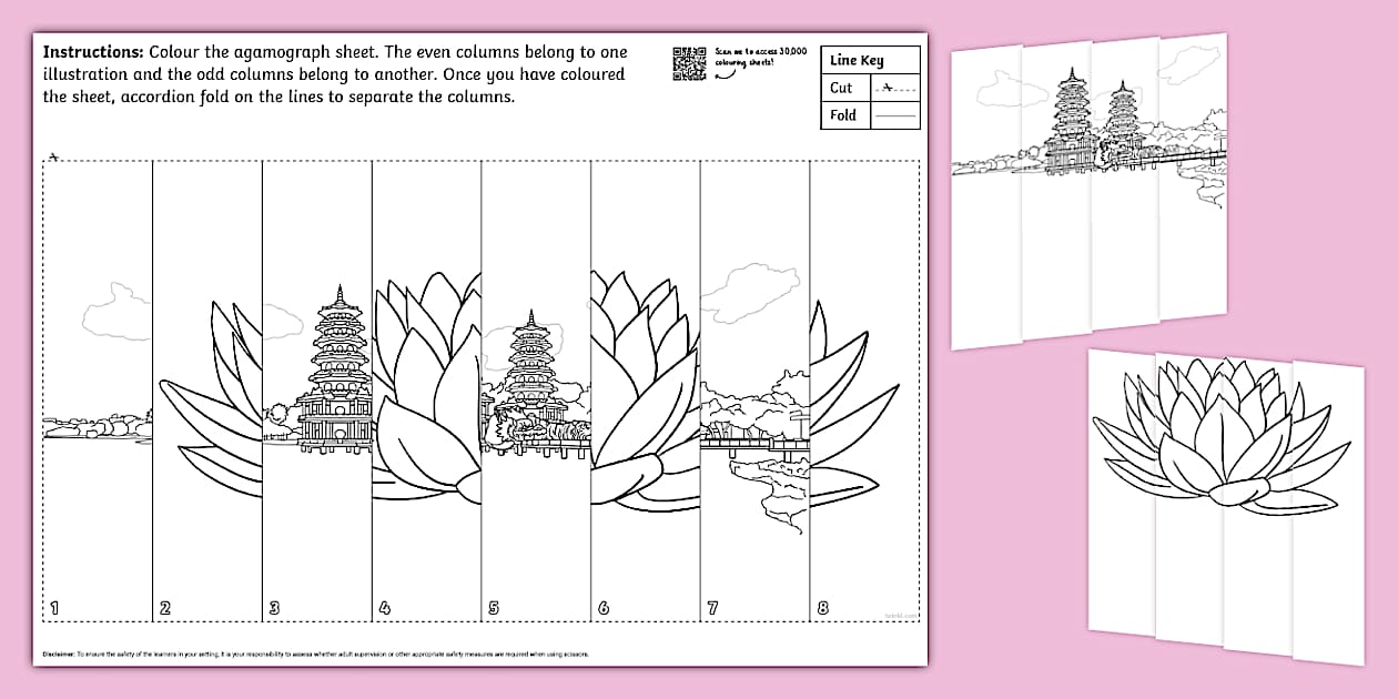 Lotus Flower Agamograph - Twinkl Arts and Crafts - Twinkl