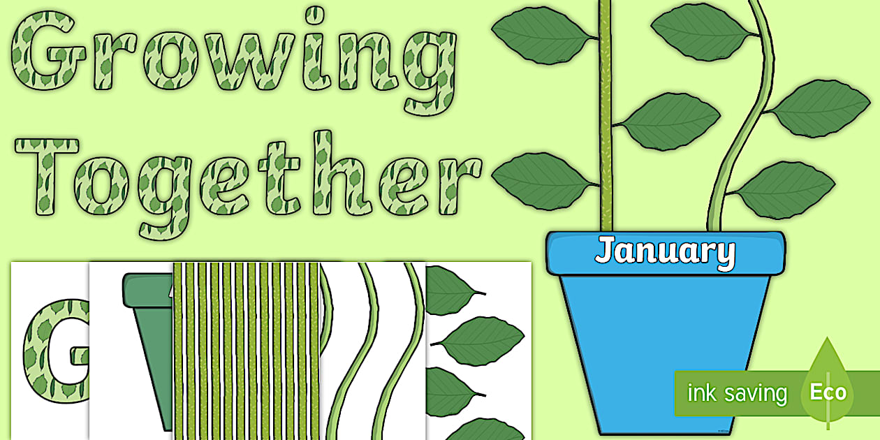 Growing Together Plant Themed Birthday Display Pack - Twinkl