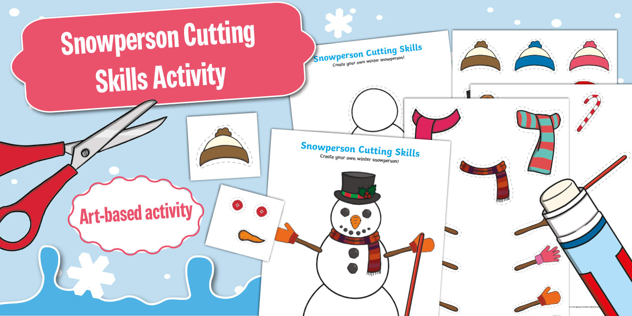 Snowperson Cutting Skills Activity | Twinkl