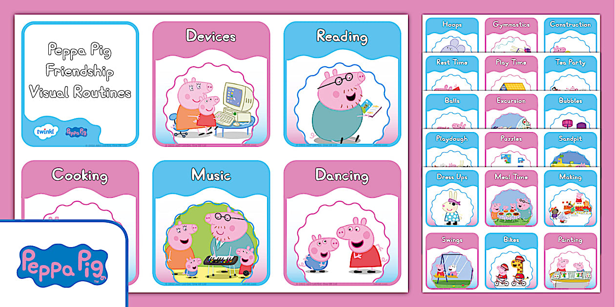 FREE! - Peppa Pig Action Flashcards | Twinkl (teacher made)