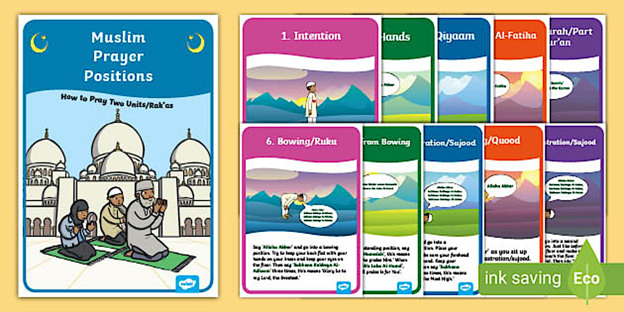 Muslim Prayer Positions Display Posters
