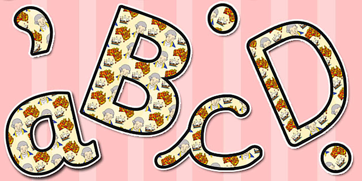 Cursive Captain James Cook Themed Display Lettering - Twinkl