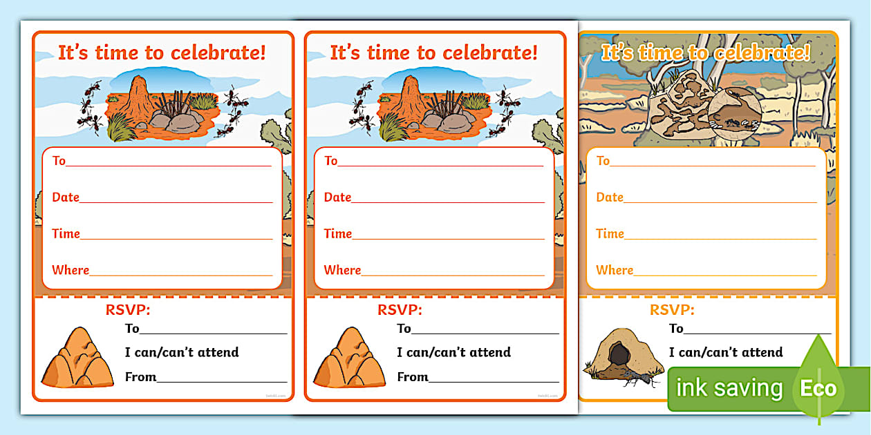 Ant Themed Party Invitations (teacher made) - Twinkl