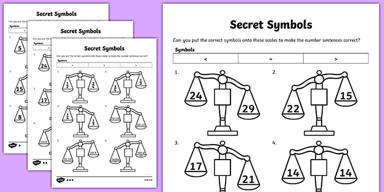 Secret Symbols Worksheet / Worksheet Pack, worksheet