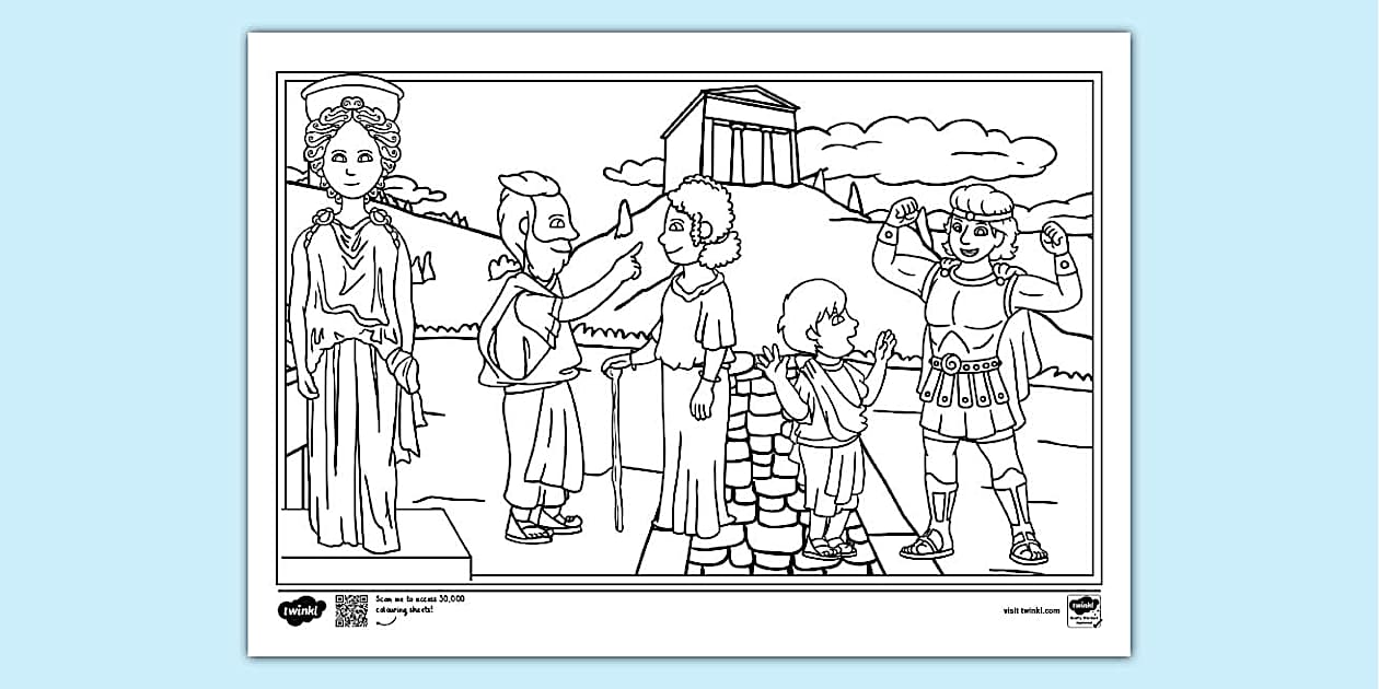 Ancient Greece Colouring Page | Colouring Sheet - Twinkl