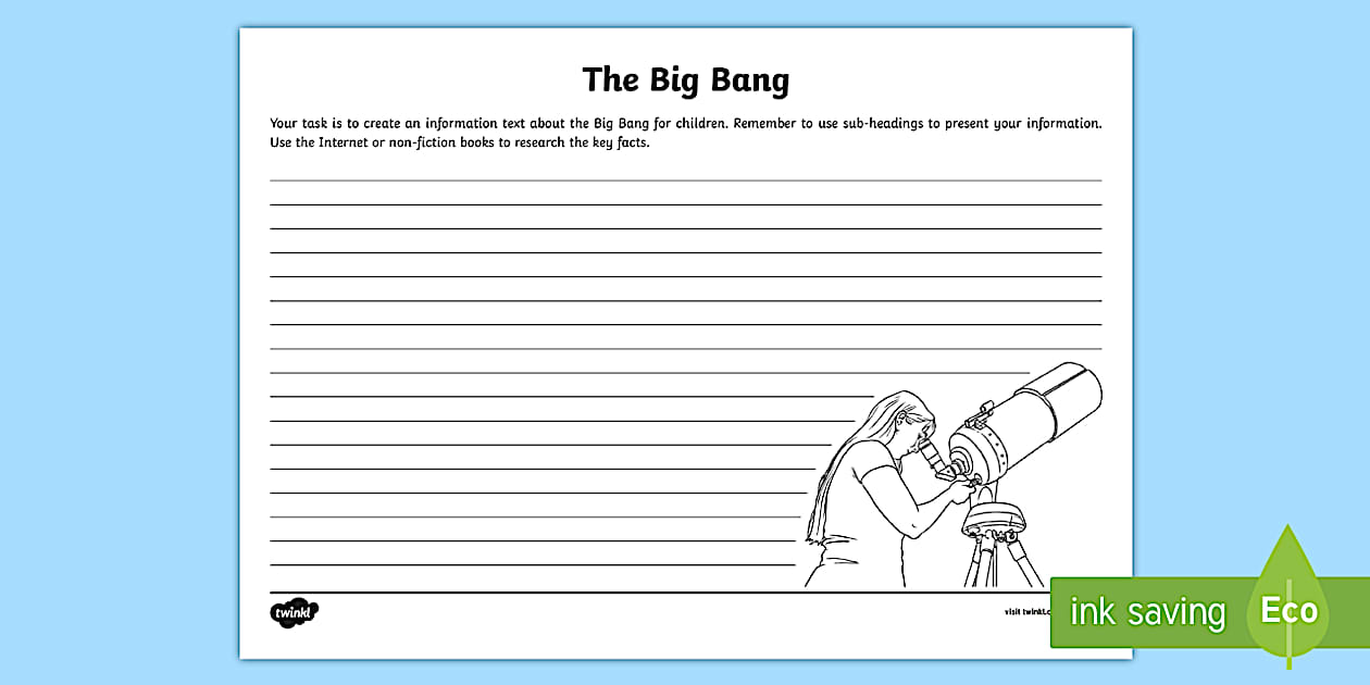 Big Bang Writing Worksheet / Worksheet - Twinkl