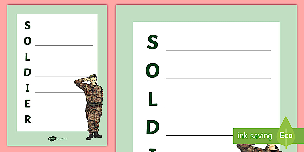 Soldier Acrostic Poem | Download, Print & Use in Seconds!