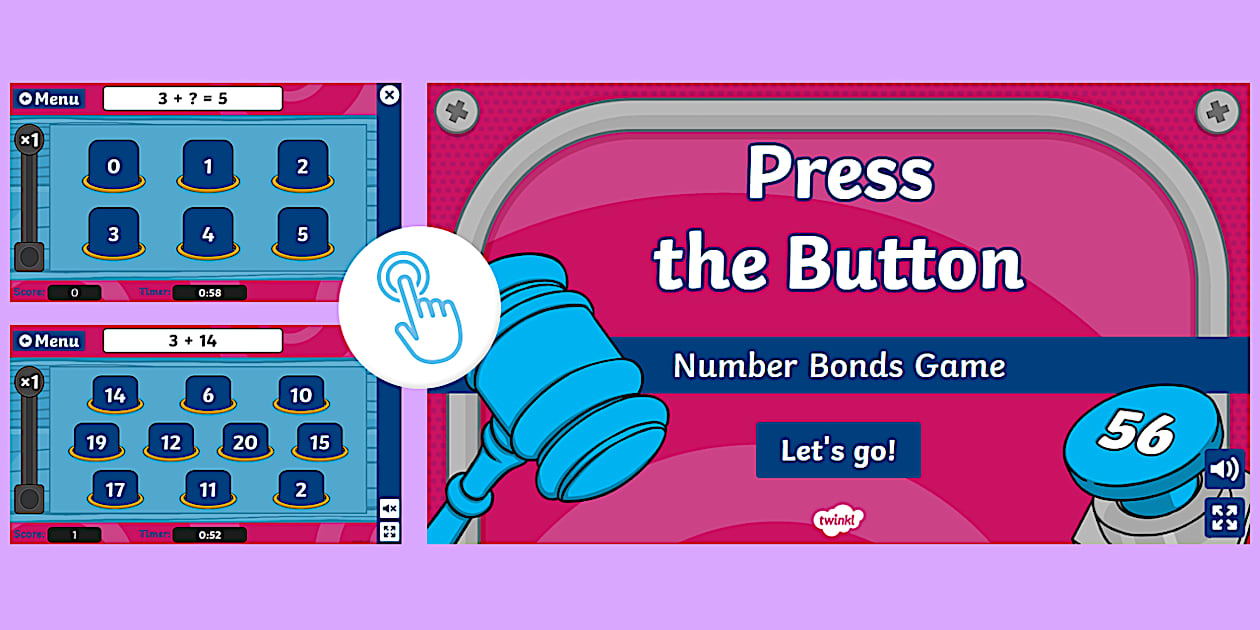 Push The Button Game - Number Bonds | Twinkl Go! - Twinkl