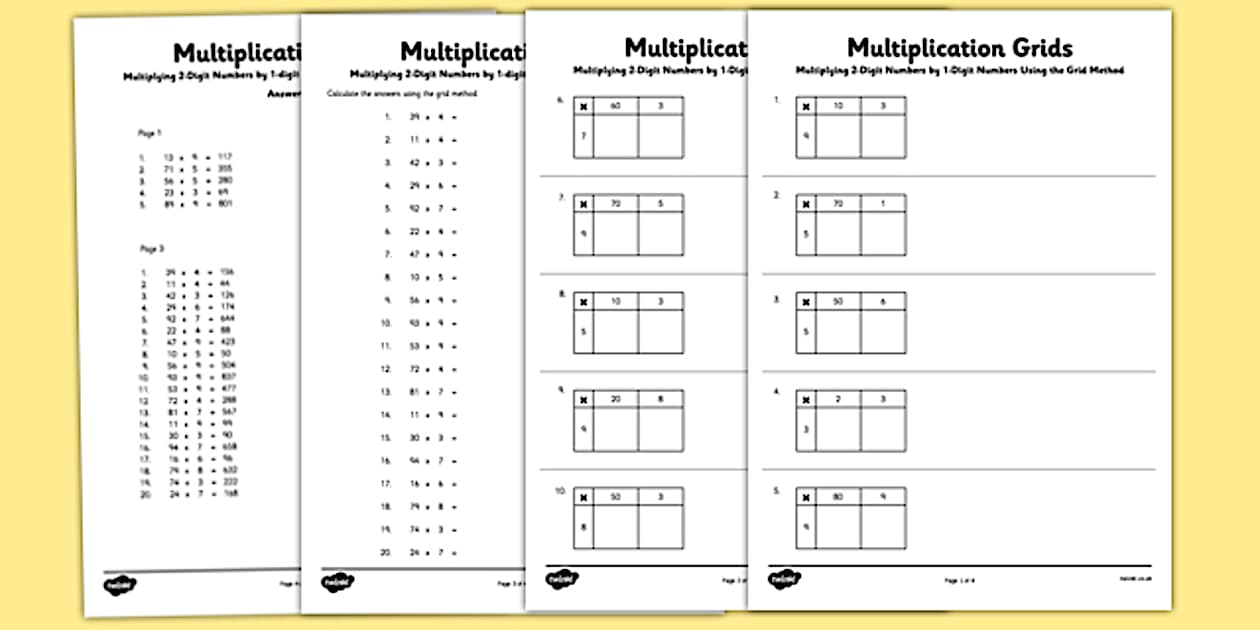 Primary Resources on Grid Method Multiplication - Twinkl