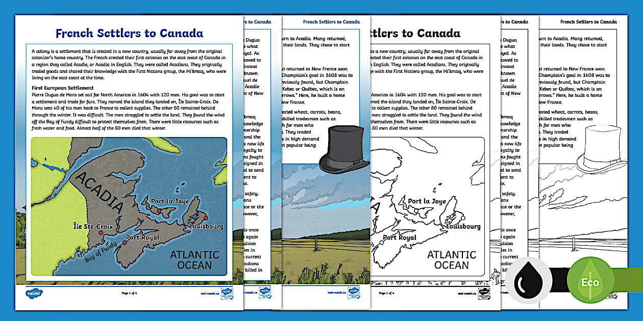 French Settlers Activity | Reading Comprehension | Twinkl CA