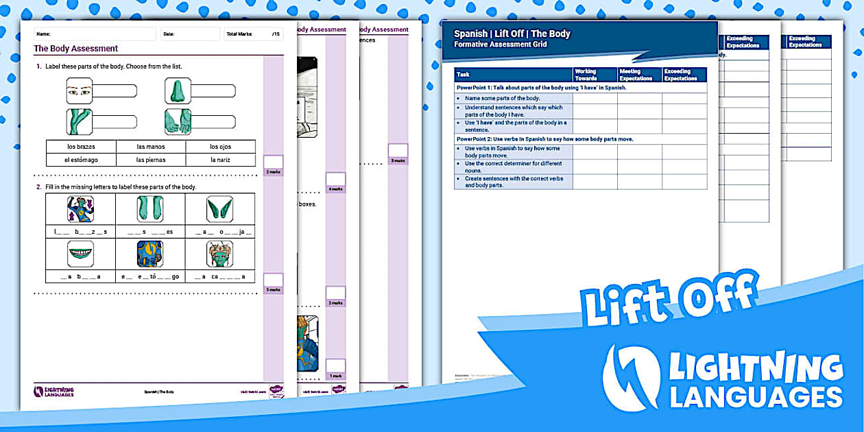 👉 Spanish The Body Assessment Test Pack - Twinkl