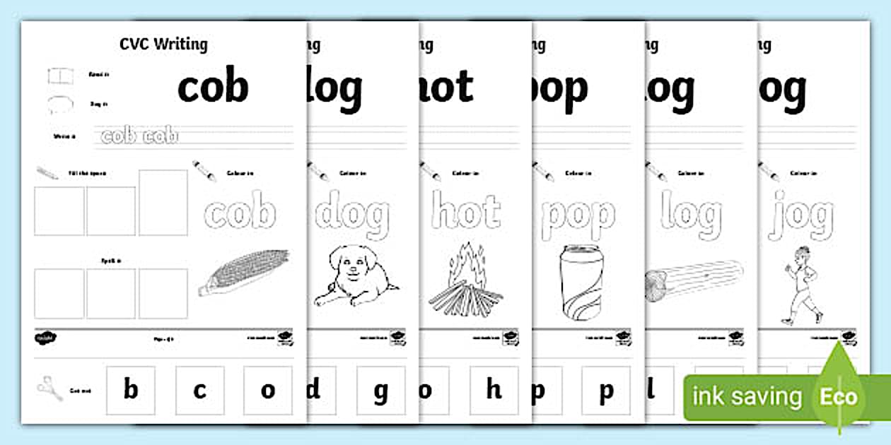 QLD CVC Writing Word Worksheets O (teacher made) - Twinkl