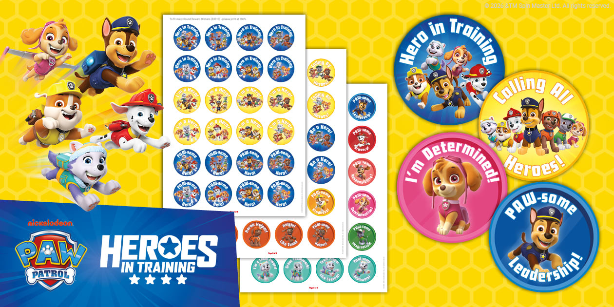 Printable PAW Patrol Stickers for Kids | Paramount | Twinkl