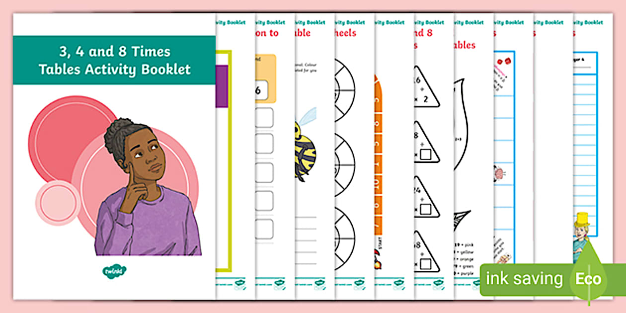 👉 3, 4 and 8 Times Table Activity Booklet (teacher made)