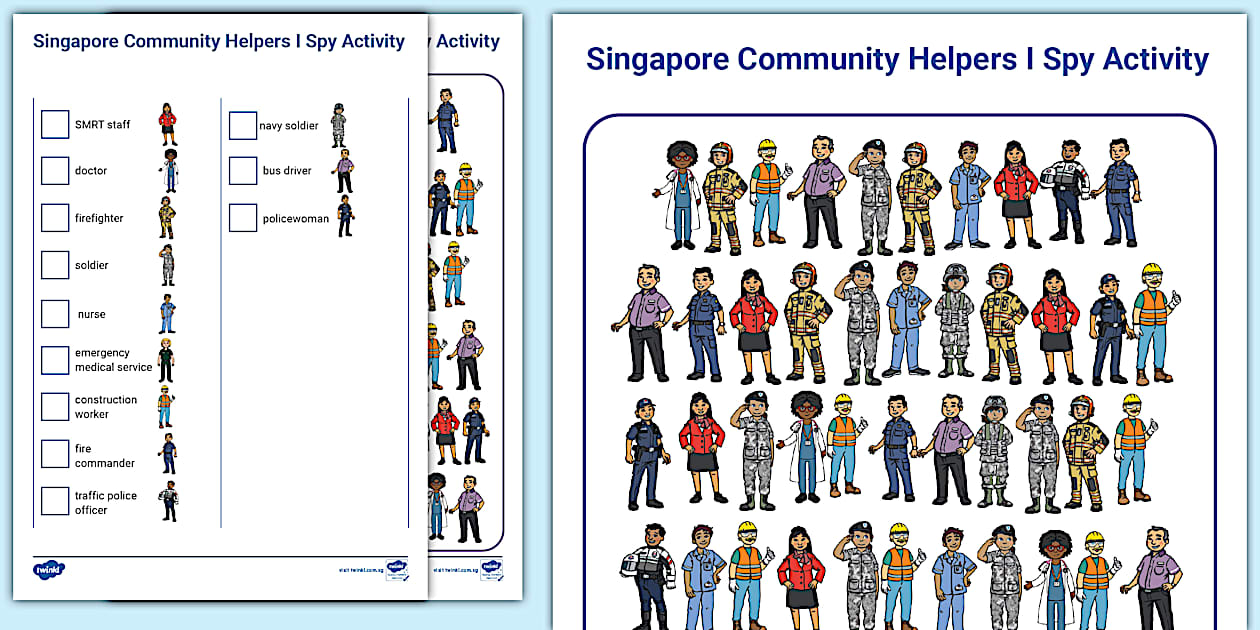 Singapore Community Helper I Spy Activity (Lehrer gemacht)