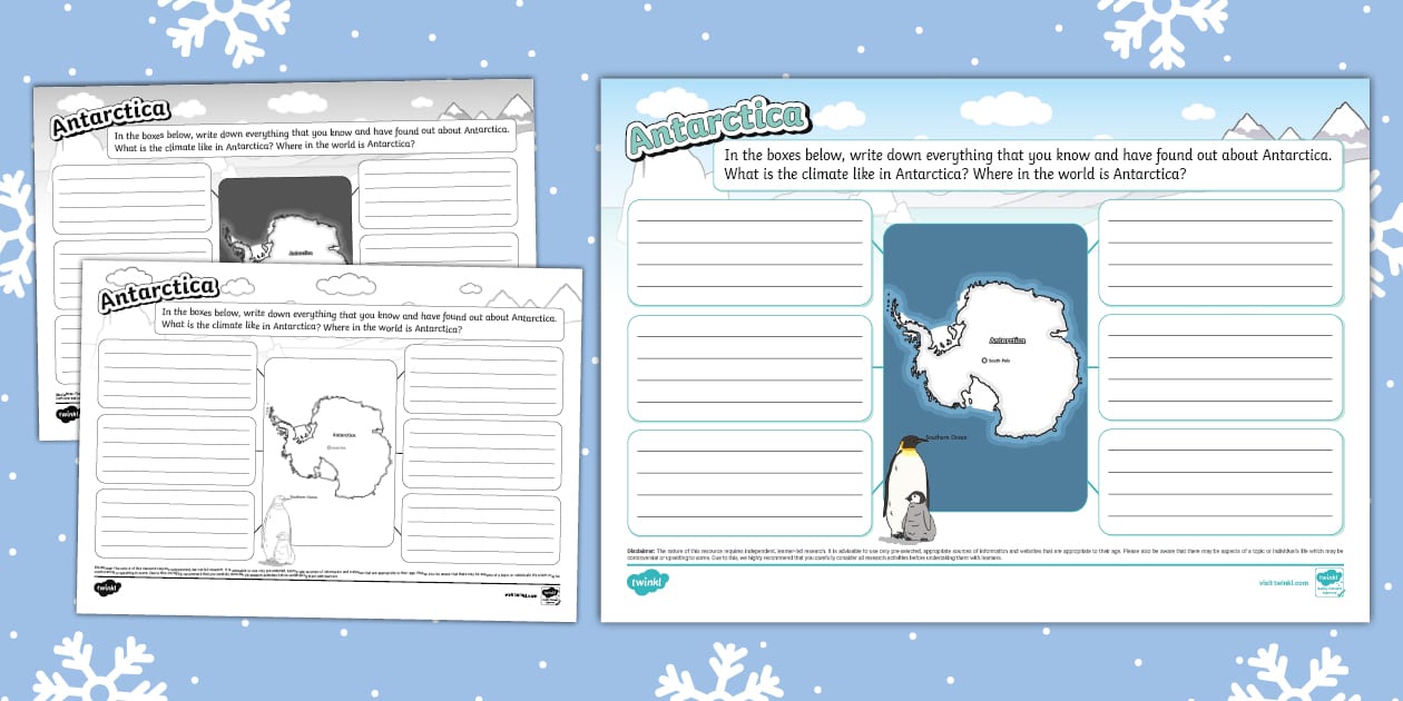 KS1 Antarctica Mind Map - Twinkl Geography (teacher made)