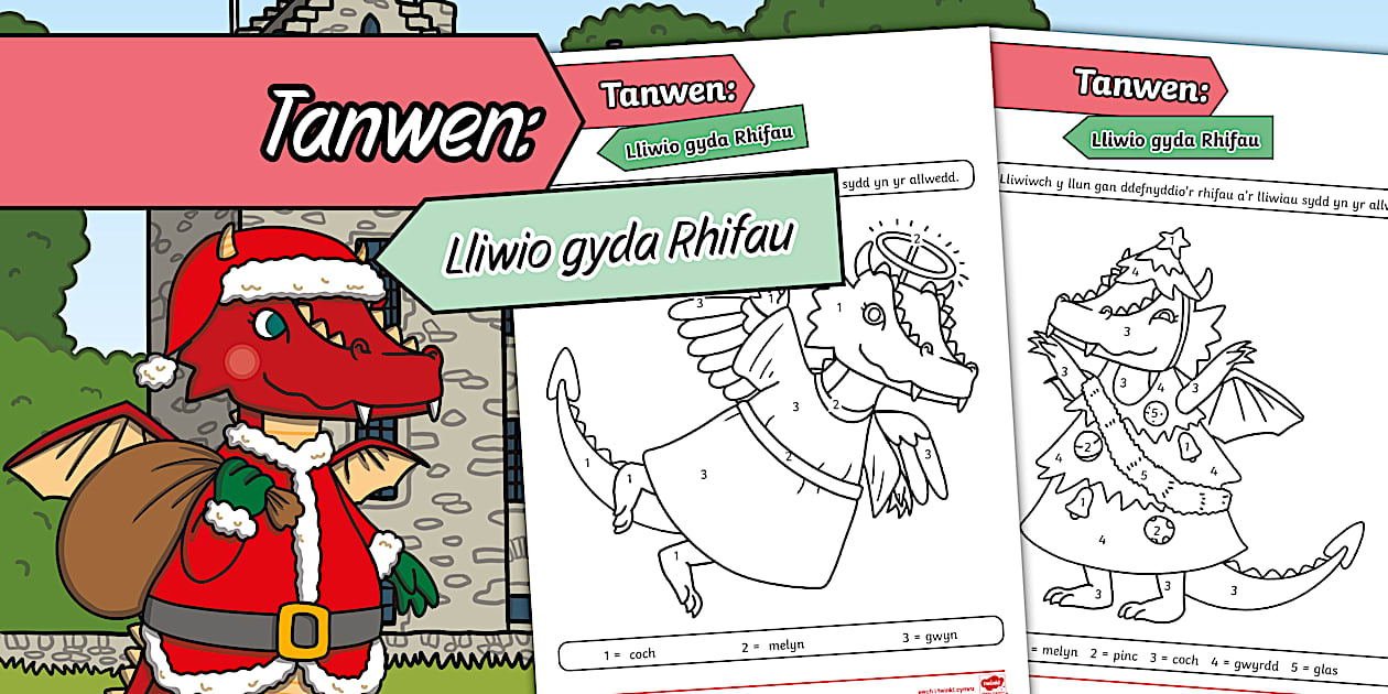 Nadolig Tanwen: Lliwio gyda Rhifau