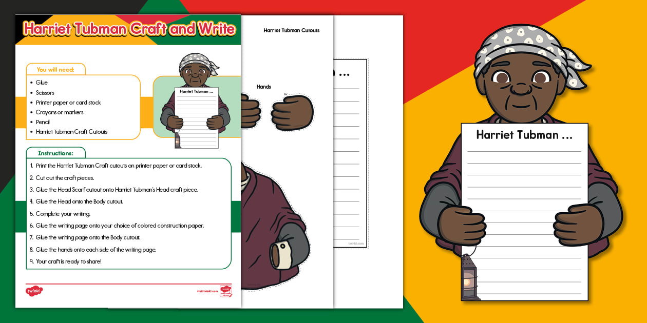 Harriet Tubman Craft and Write Activity (Teacher-Made)