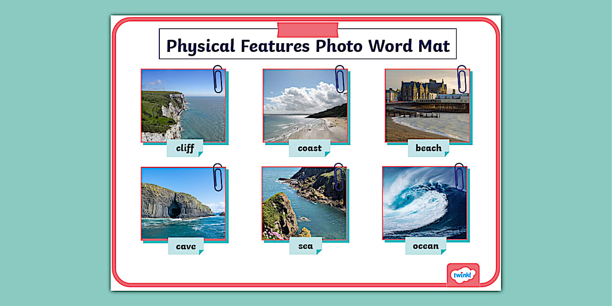 Geo Wonderers KS1 The UK Physical Features Word Mat Lesson Three