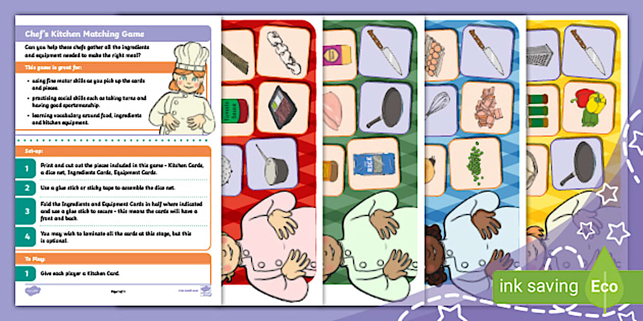 Chef's Kitchen Matching Game (teacher made) - Twinkl