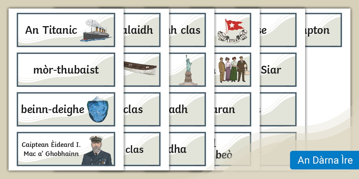 An Titanic - Cairtean-facail (teacher made) - Twinkl