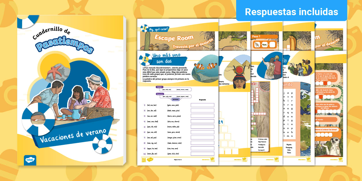 Cuadernillo de verano: Pasatiempos - 6º de Primaria