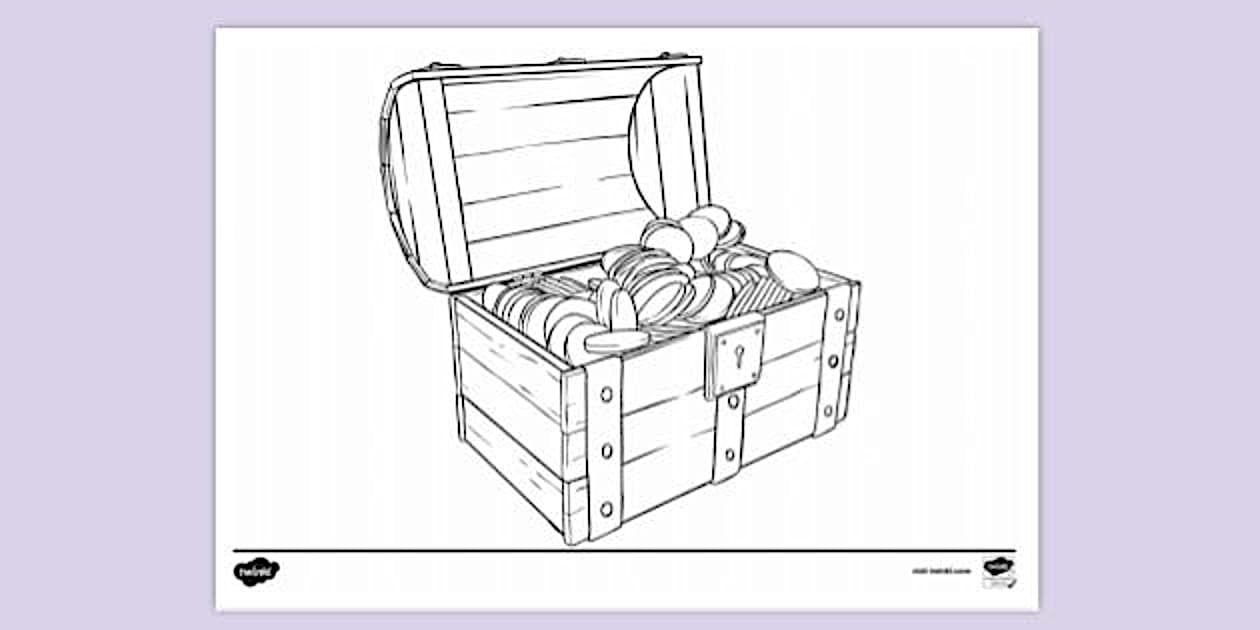 Treasure Colouring Page | Colouring Sheets - Twinkl