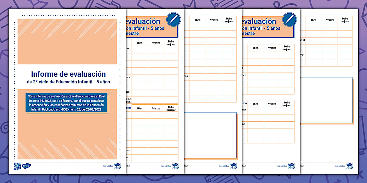 Informe De Evaluación De 2º Ciclo 5 Años Teacher Made 0198