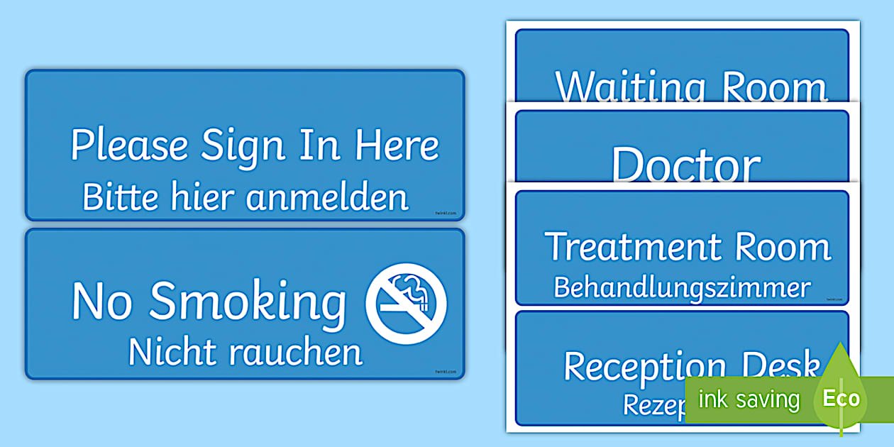 Doctor's Surgery Display Signs English/German - Doctors Surgery Display ...