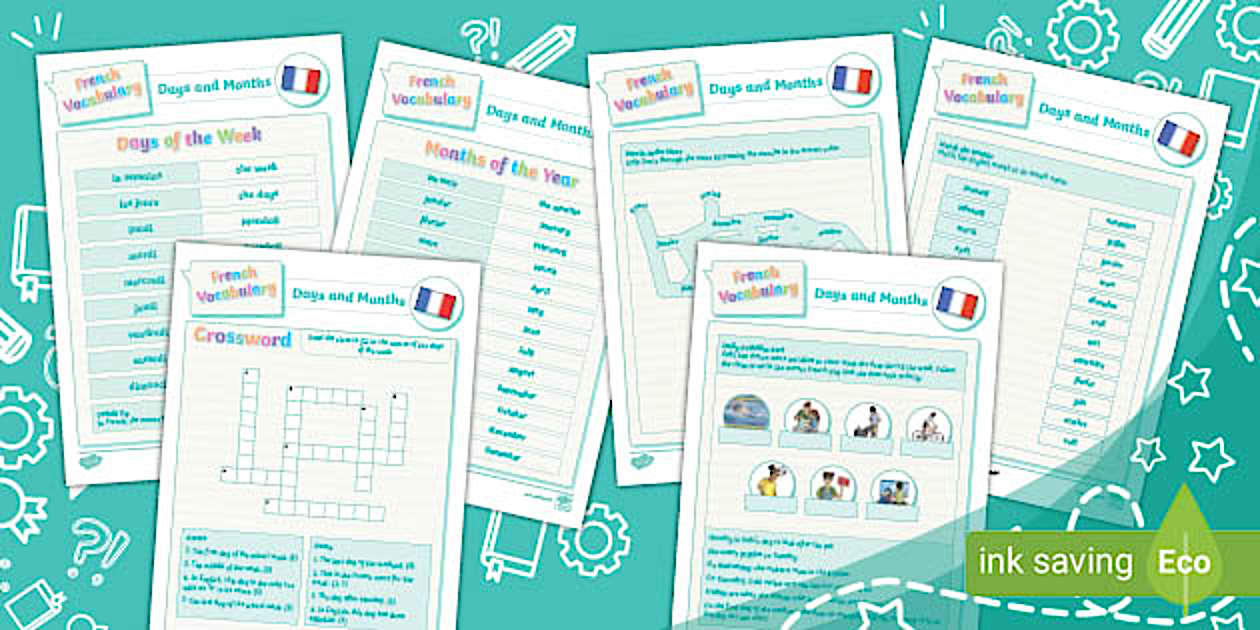 Days & Months In French Activities | Parent Language Support